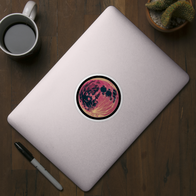 Vintage retro Synthwave moon - Synthwave Moon - Sticker | TeePublic