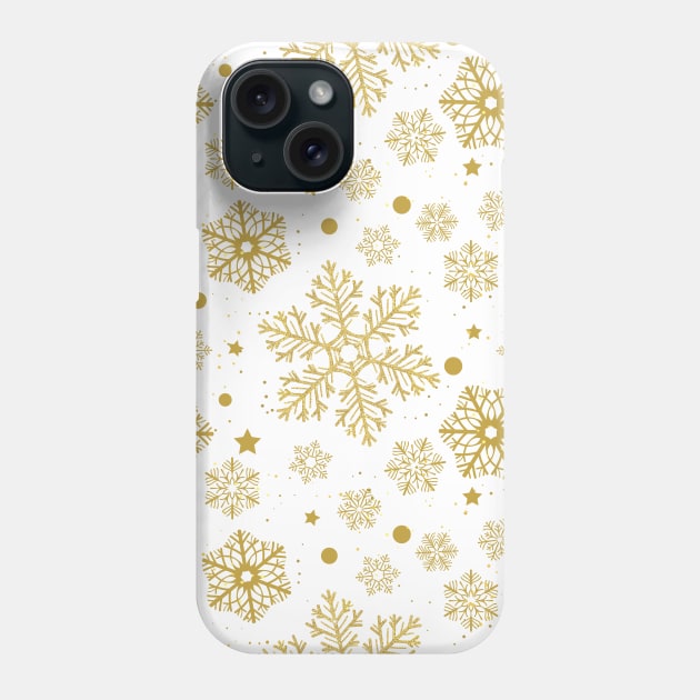 Golden snowflakes - Snowflake - Phone Case | TeePublic