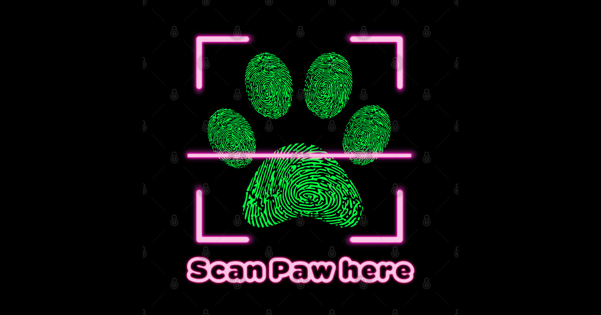 Scan Paw Here - Paw Prints - Sticker | TeePublic