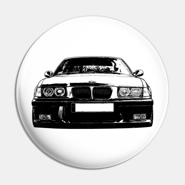 BMW E36 Sketch Art - Bmw E36 - Pin | TeePublic
