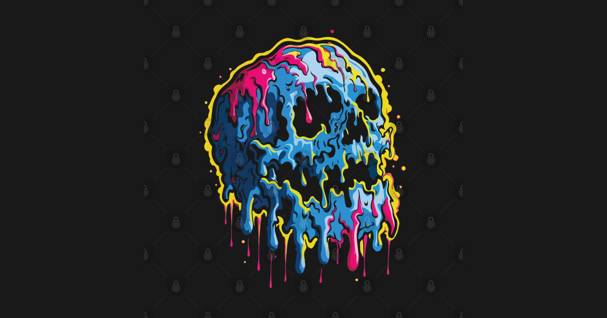 Surreal Skull Meltdown: A Visual Journey - Skull - T-Shirt | TeePublic