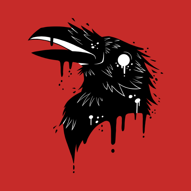 Dripping Paint Crow - Dark - Crows - T-Shirt | TeePublic
