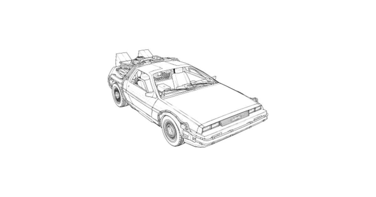 Delorean Time Machine Art