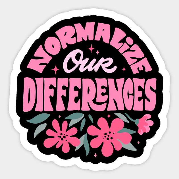 Normalize Our Differences Vintage Quote - Sarcastic Quotes - Sticker ...