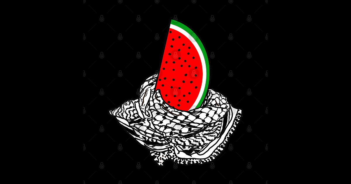 Free Palestine Watermelon Keffiyeh - Front - Free Palestine - Sticker ...