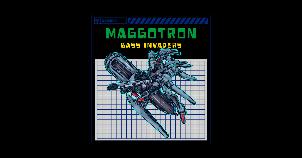Maggotron Bass Invaders Version 1 - Mecha - Sticker | TeePublic