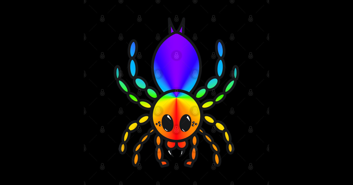 Colorful Cartoon Tarantula (Rainbow Sweep 2) - Rainbow - Sticker ...
