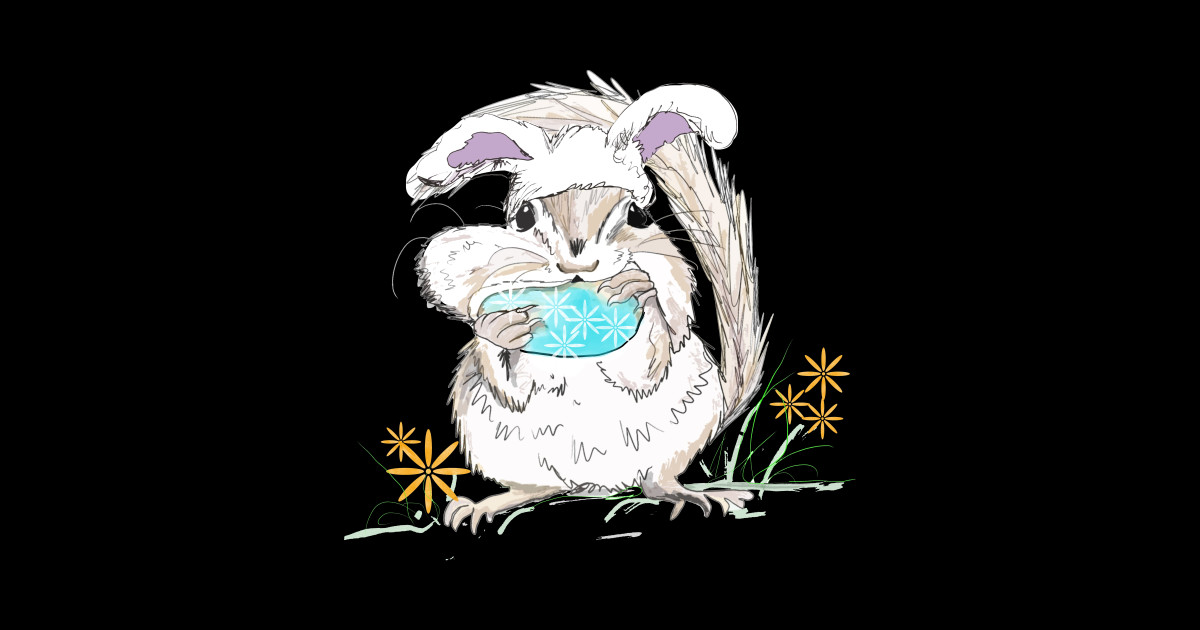 Chipmunk storing easter egg - Nuts - Sticker | TeePublic