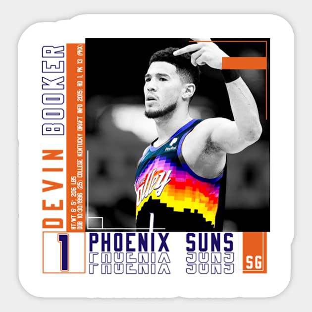 devin booker basketball - Basketball Player - Sticker | TeePublic