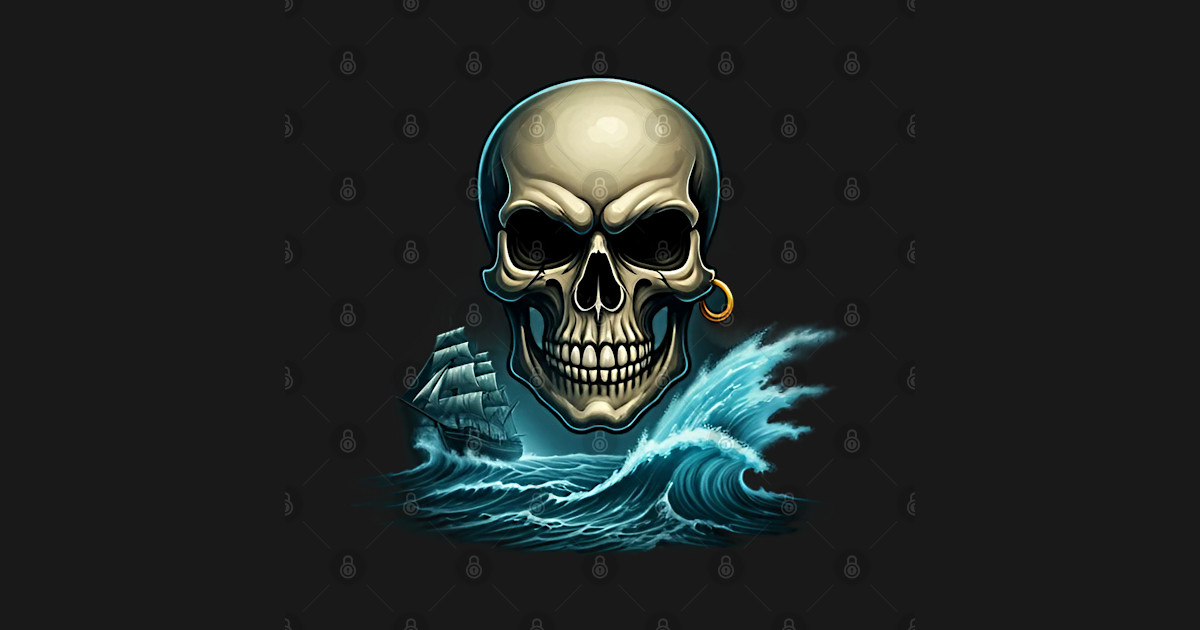 Ghost Ship Captain - Pirate Skull - T-Shirt | TeePublic