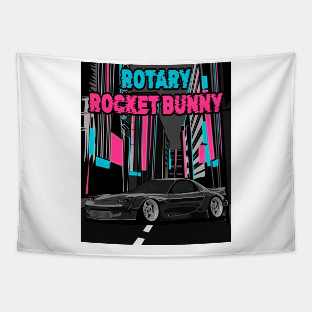 Mazda RX-7 FD Rotary Rocket Bunny - Mazda - Tapestry | TeePublic