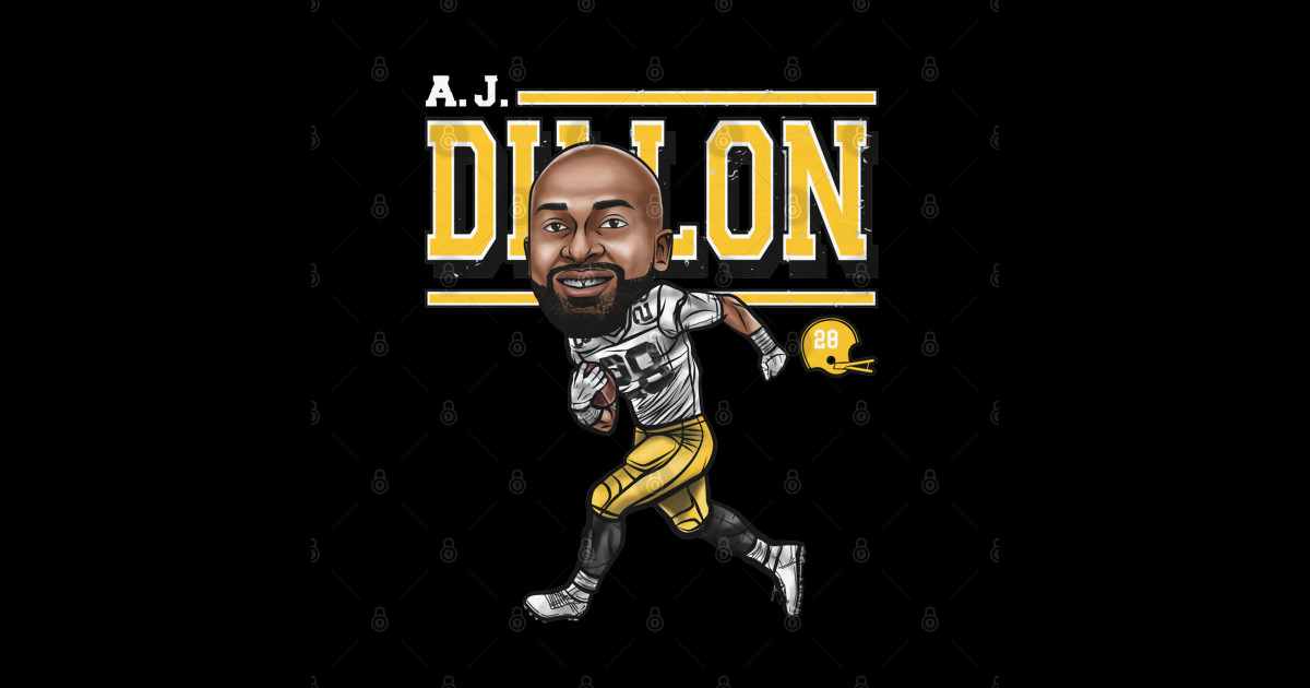 A.J. Dillon Green Bay Cartoon - Aj Dillon - Sticker | TeePublic