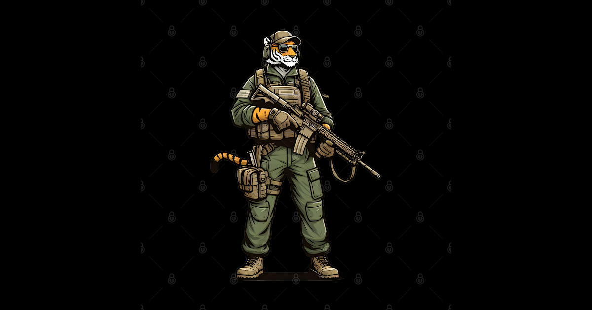 Tactical Tiger - Tiger - Sticker | TeePublic