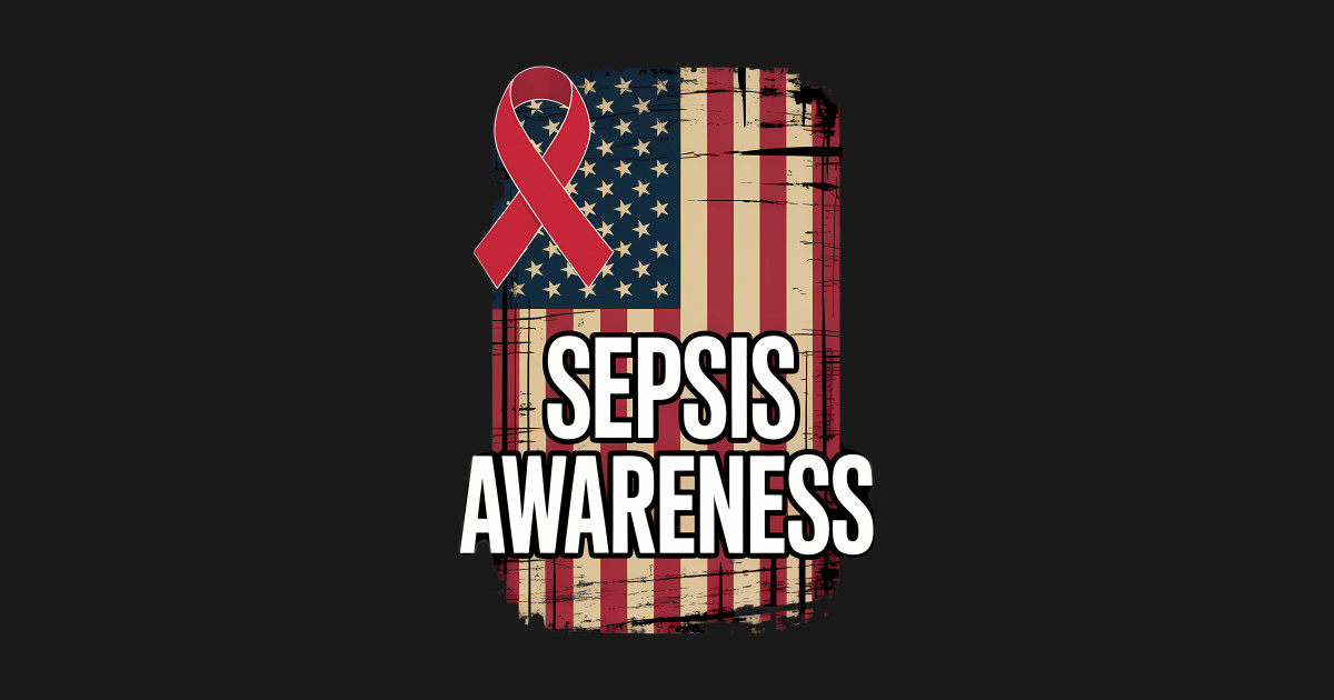 American Flag Sepsis Awareness Ribbon - American Flag Sepsis Awareness ...