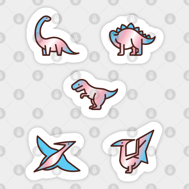 Discreet Pride Trans Dinosaurs - Discreet Pride - Sticker | TeePublic