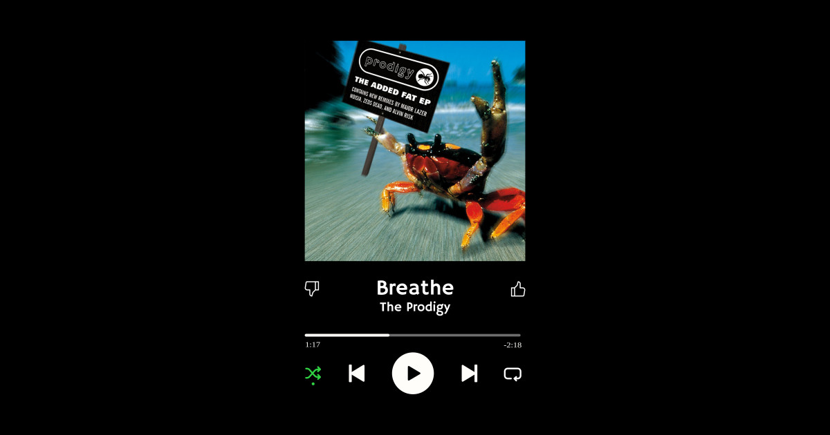 Stereo Music Player - Breathe - The Prodigy - Sticker | TeePublic