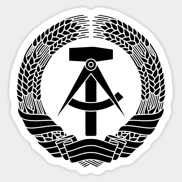 DDR coat of arms (black) - Gdr - Sticker | TeePublic