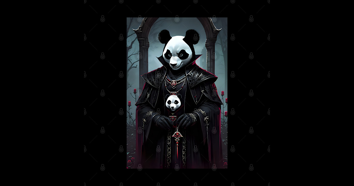 Gothic Panda - Panda - Sticker | TeePublic