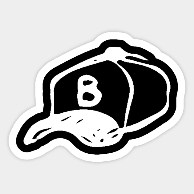 Letter B Hat Doodle White - Letter B Hat Doodle Black - Sticker | TeePublic