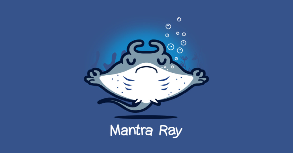 Funny Cute Kawaii Manta Ray Meditating Yoga Mantra Cartoon - Funny - T-Shirt | TeePublic