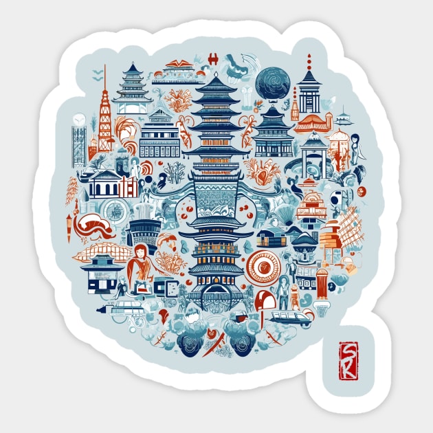 Pagoda - Pagoda - Sticker | TeePublic