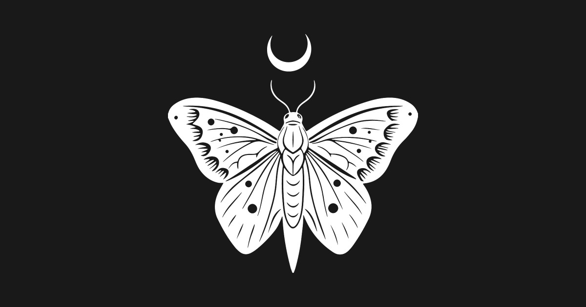 Goth Mystic Celestial Moth And Crescent Moon - Butterfly - T-Shirt ...