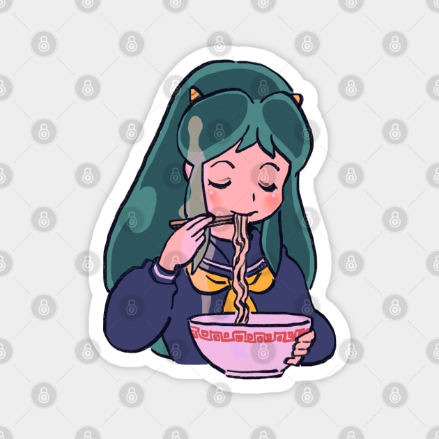 I draw invader lum eating ramen / urusei yatsura alien oni girl - Anime ...