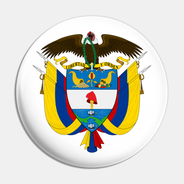 Coat of Arms of Colombia | Colombian National Symbol - Flag - Pin ...