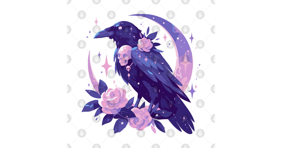 pastel goth crow - Crow - T-Shirt | TeePublic