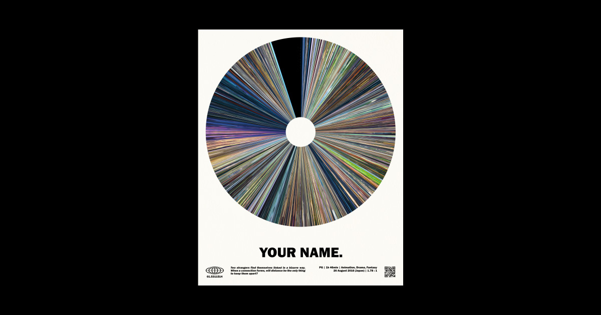 minimal_Your Name Warp Barcode Anime - Barcode - Sticker | TeePublic