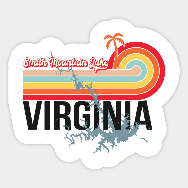 Smith Mountain Lake Virginia SML map - Virginia - Sticker | TeePublic