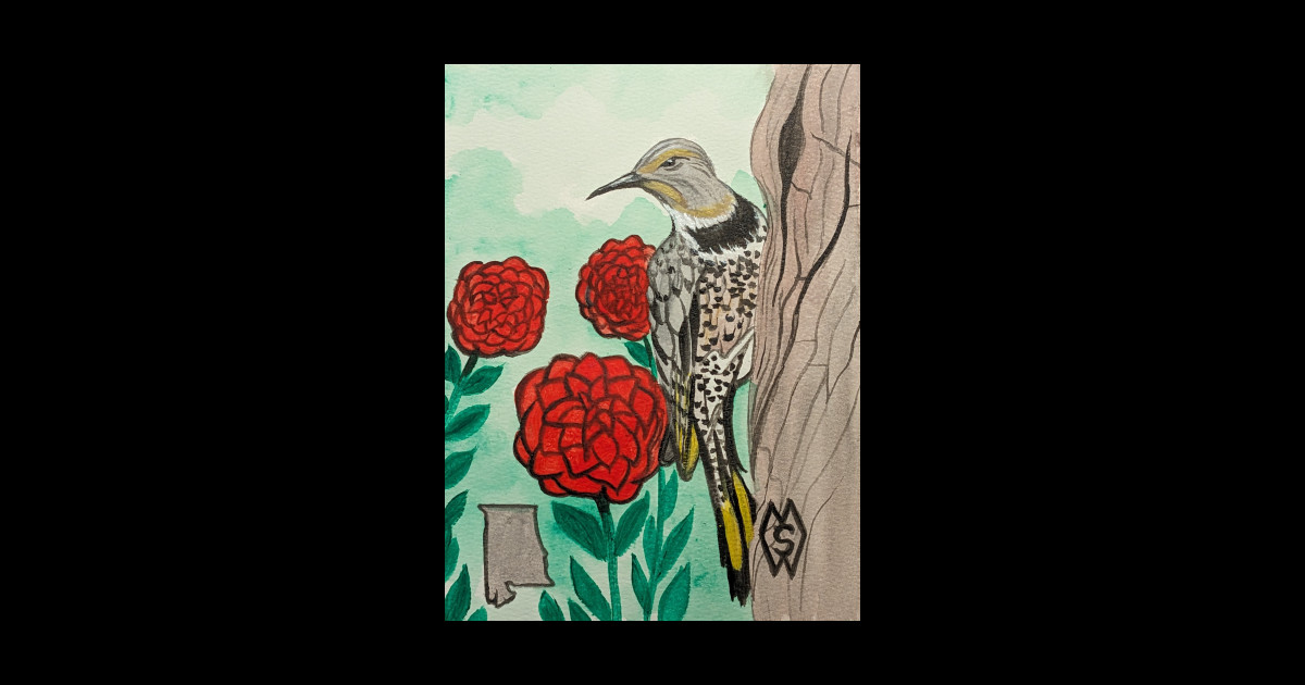 Alabama state bird and flower, the yellowhammer and camellia - Alabama ...
