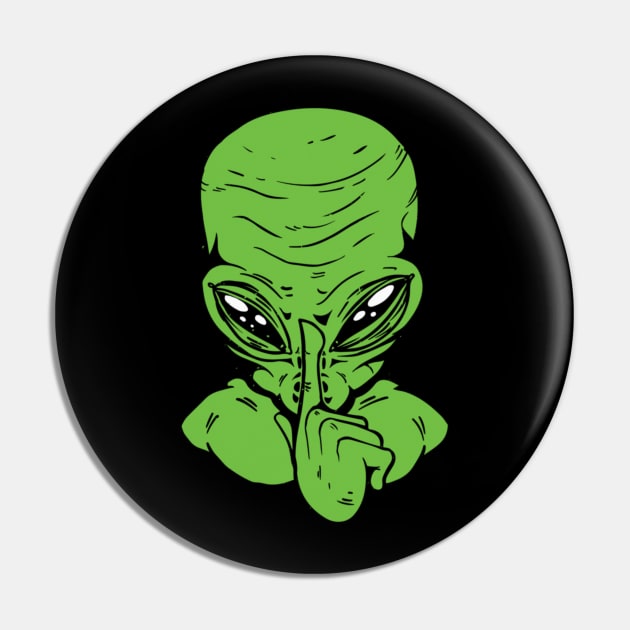 Shhh Alien Extraterrestrial UFO Aliens Funny Science Fiction Graphic ...