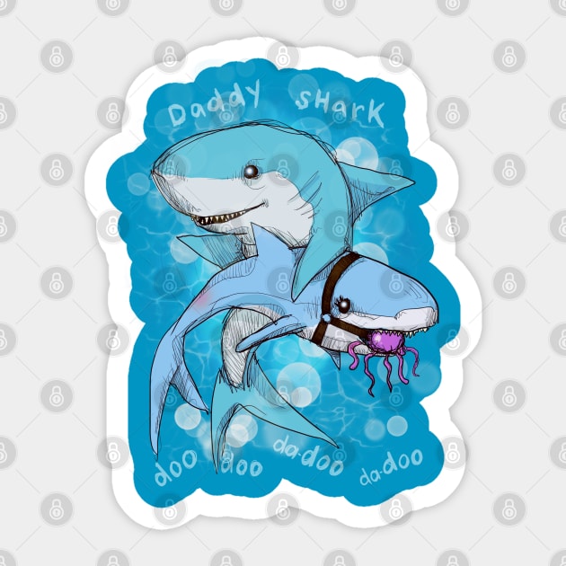Daddy Shark - Baby Shark - Sticker | TeePublic