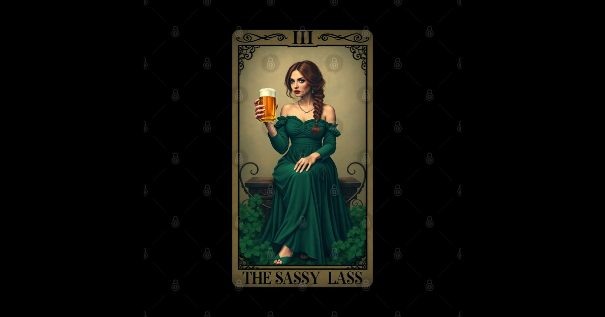 Funny Patrick'S Day The Sassy Lass Tarot Card - The Sassy Lass ...