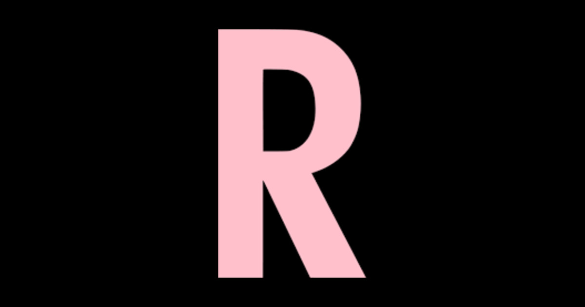 R letter - Pink - Sticker | TeePublic