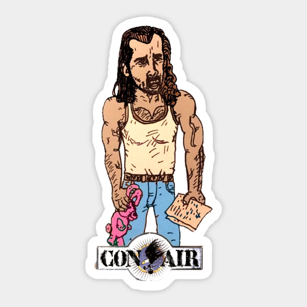 CON AIR - Nicholas Cage - Sticker | TeePublic
