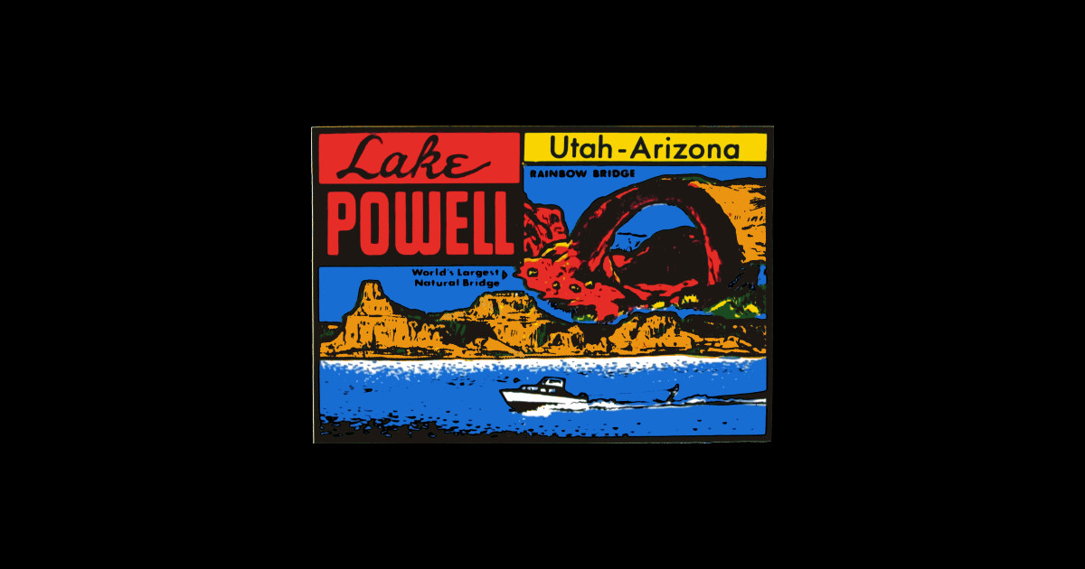 Vintage Style Lake Powell Design - Lake Powell - Posters and Art Prints ...