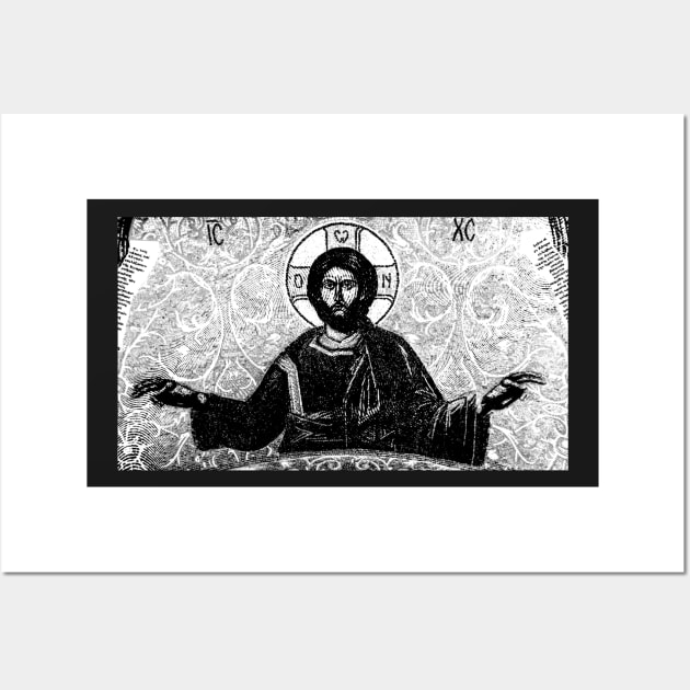 Eastern Orthodox Jesus Christ Pantocrator Icon Linocut - Eastern ...