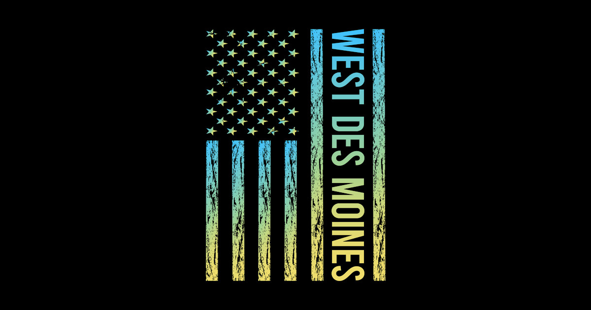 Blue Yellow Flag - West Des Moines - West Des Moines - Sticker | TeePublic