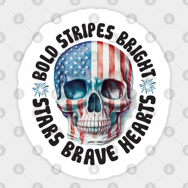 BOLO - STRIPES BRIGHT STAR BRAVE HEARTS - USA - Memorial Day - Sticker ...