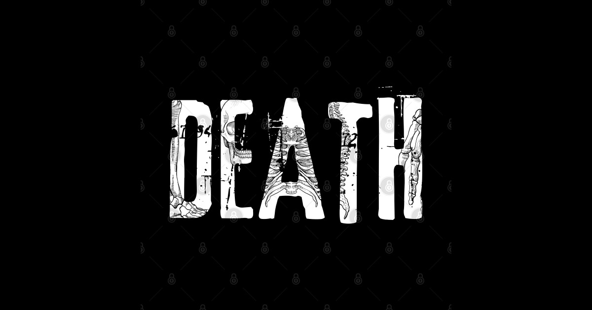 Death simple large design text - Death - Sticker | TeePublic