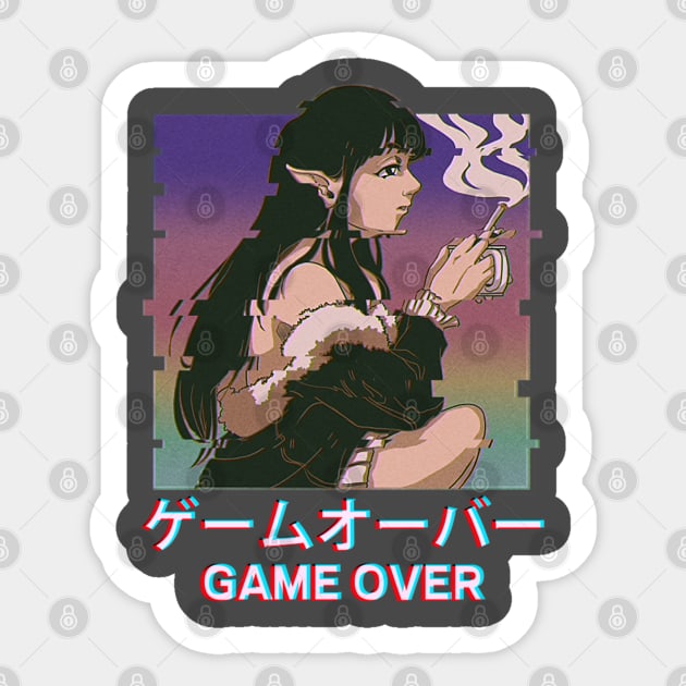 GAME OVER GIRL - Anime And Manga Quarantined - Sticker | TeePublic