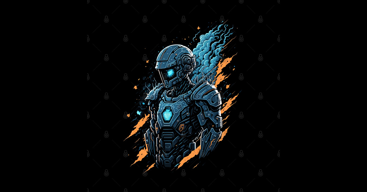 Futuristic Mecha Human with Striking Illustration - Mecha - Posters and ...