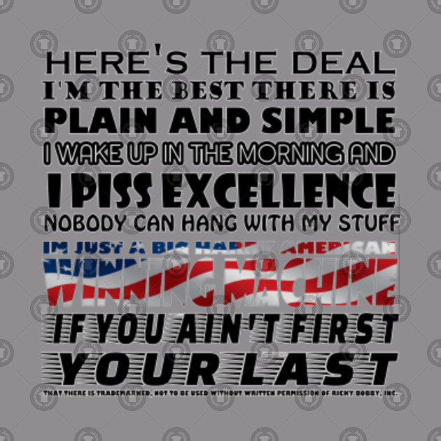 If You Aint First Youre Last Ricky Bobby Hoodie Teepublic