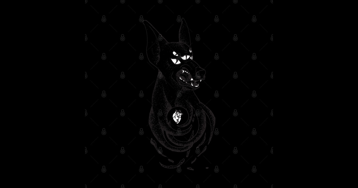Snarling Doberman Demon - Dog - Sticker | TeePublic