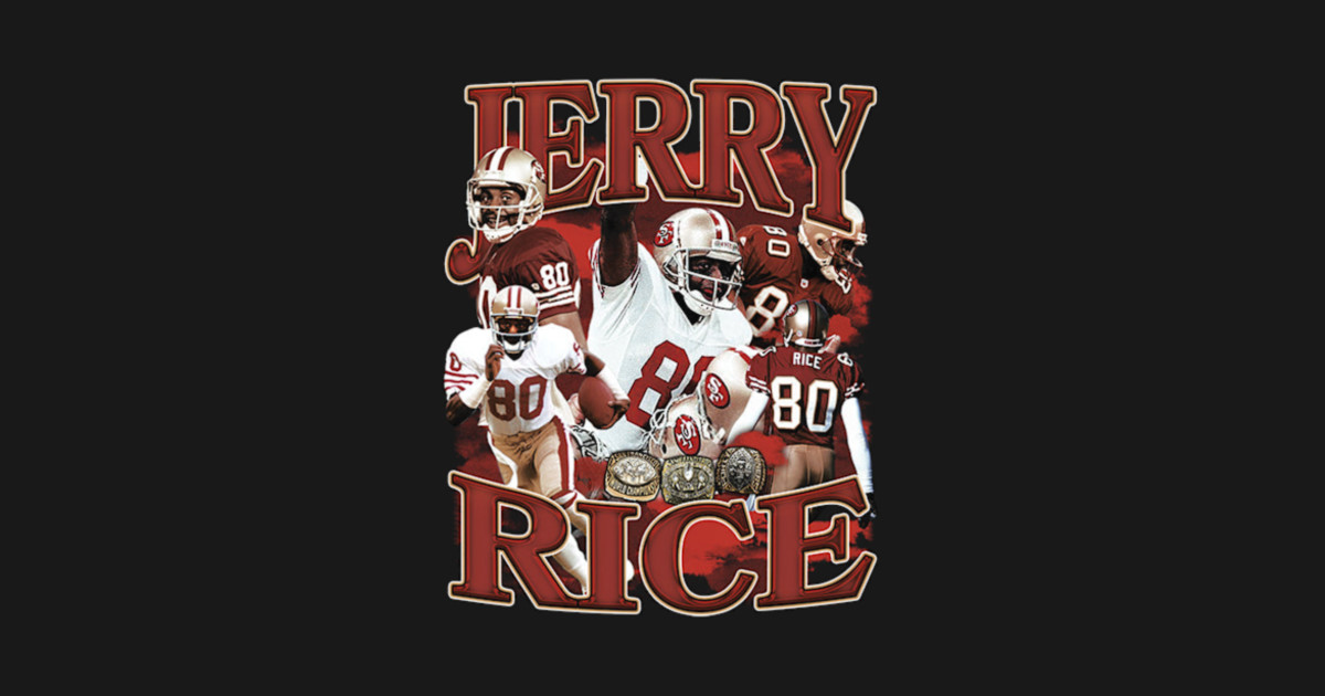 Jerry Rice Retro Collage - Jerry Rice - T-Shirt | TeePublic