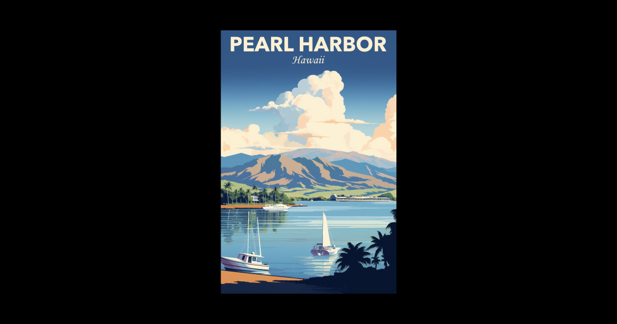 Pearl Harbour Travel Poster - Pearl Harbour - Sticker | TeePublic