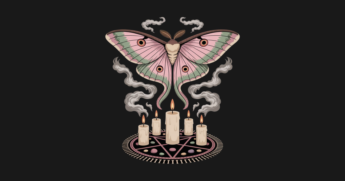 Witchcore Ritual Circle Moth with Occult - Witchcore Ritual Circle Moth ...
