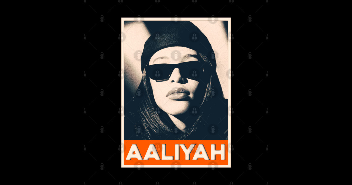 aaliyah vintage monochrome portrait - Aaliyah - Sticker | TeePublic
